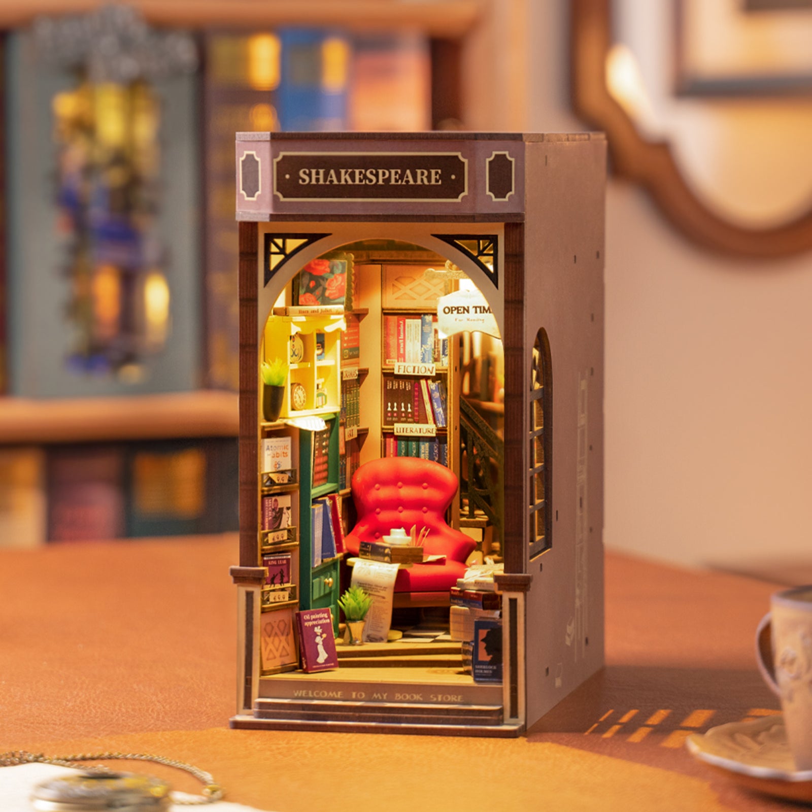 Robotime Shakespeare's Bookstore | 3D Holz DIY Miniatur Haus Book Nook ...